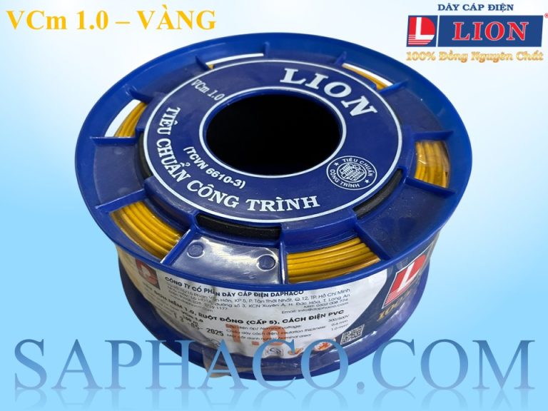 Dây điện mềm Vcm 1.0 Lion – Vàng – SAPHACO
